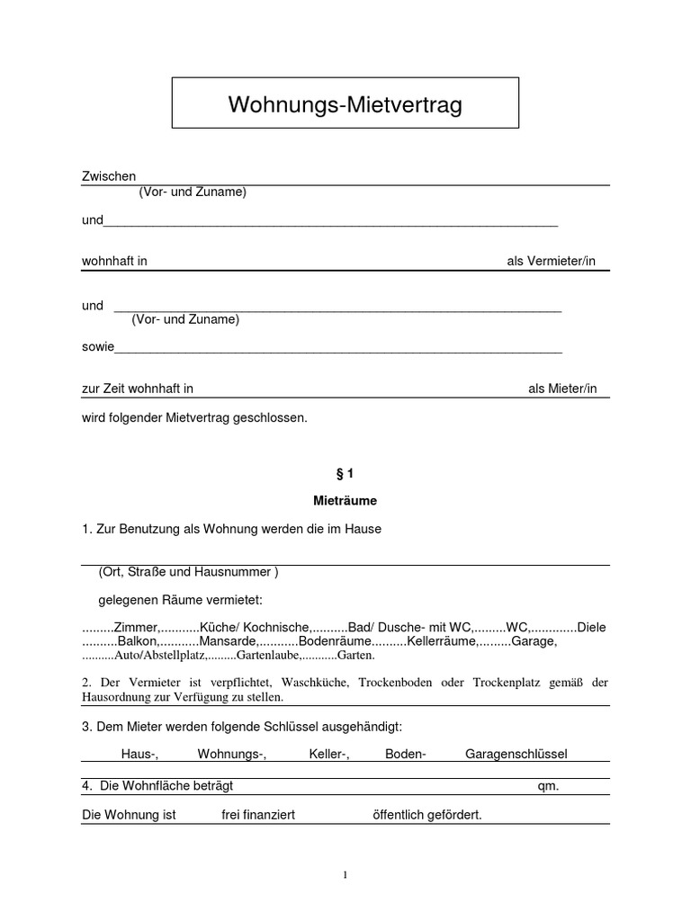 Mietvertrag 1 | PDF