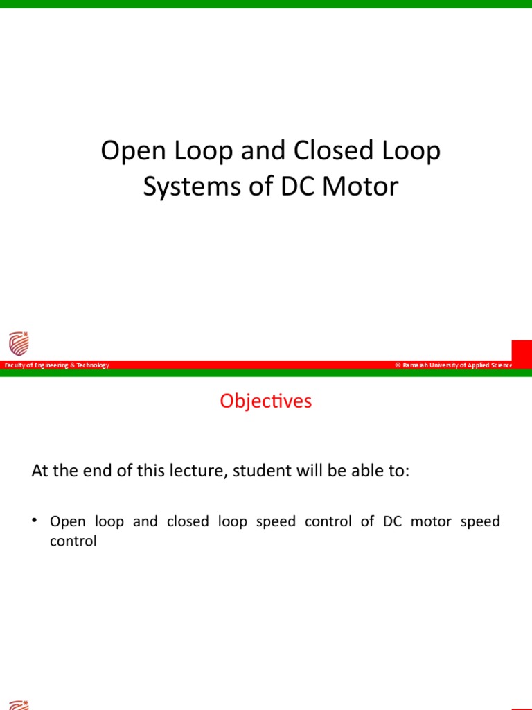 Open Loop and Closed Loop Systems of DC Motor | PDF | Control Theory ...