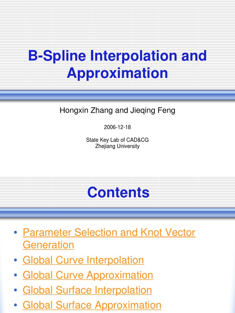 B Spline Interpolation And Approximation Pdf 3 D Modeling