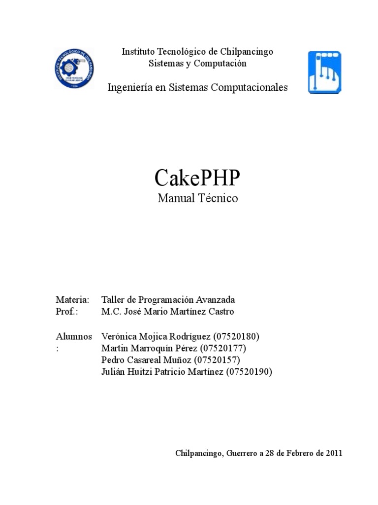 Manual Tecnico Cake PHP | PDF | Modelo – Vista – Controlador | SQL