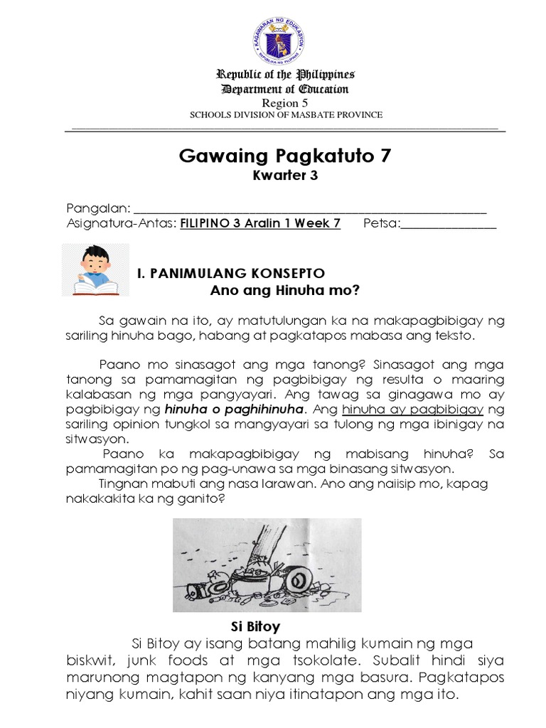 Gawaing Pagkatuto 7: Kwarter 3 | PDF