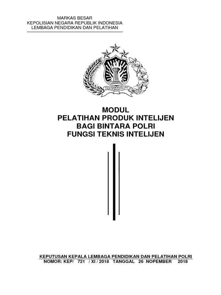 Pelatihan Produk Intelijen Bagi Bintara Polri Fungsi Teknis Intelijen | PDF