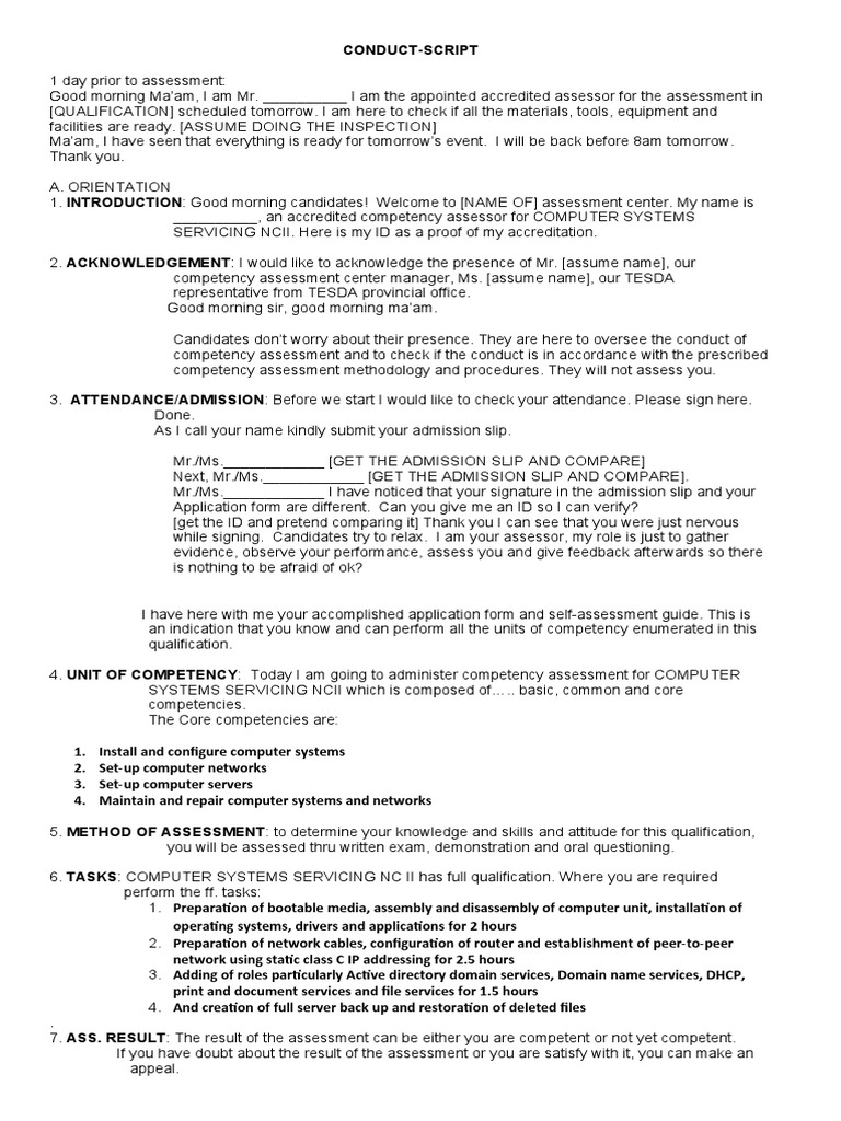 Assessment Script | PDF | Test (Assessment) | Computer Network