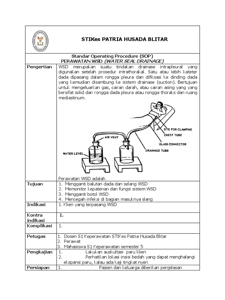SOP Perawatan WSD | PDF | Kesehatan Holistik | Sains & Matematika