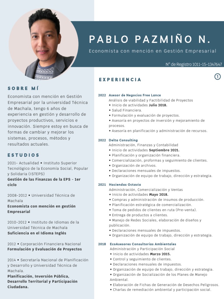 CV Pablo P 2022 | PDF | Economista | Ecuador