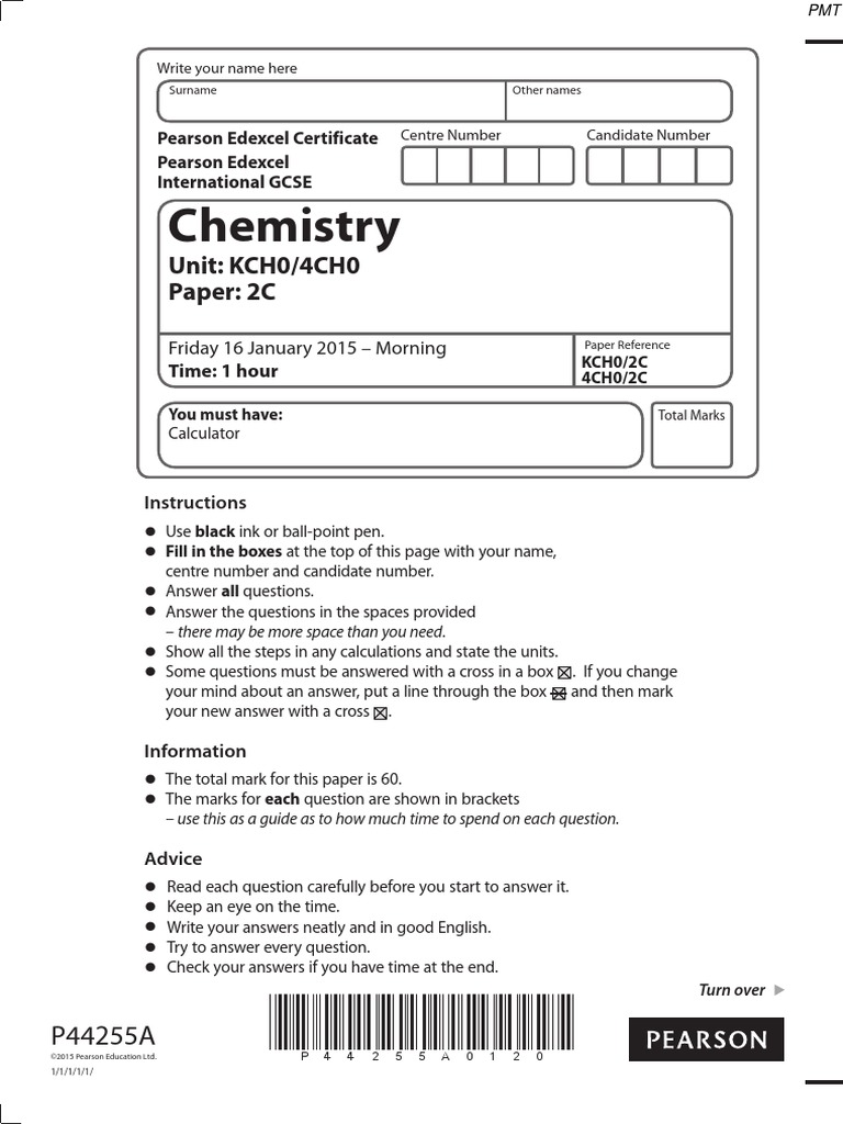 January 2015 QP - Paper 2C Edexcel Chemistry IGCSE | PDF | Solubility ...
