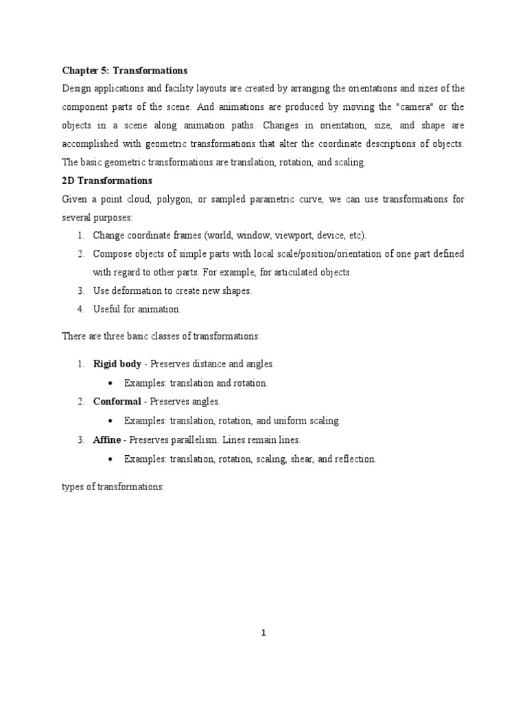 Geometric Transformations Guide | PDF | Linear Map | Matrix (Mathematics)