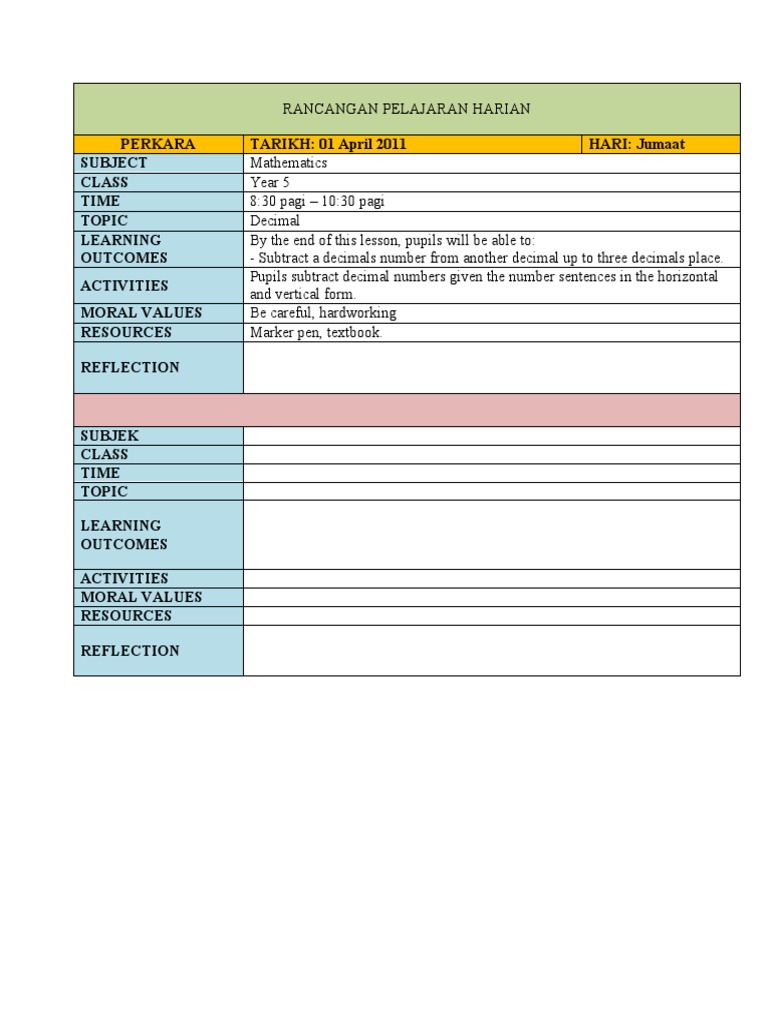 Lesson Plan 2011 APRIL | PDF | Kilogram | Notation
