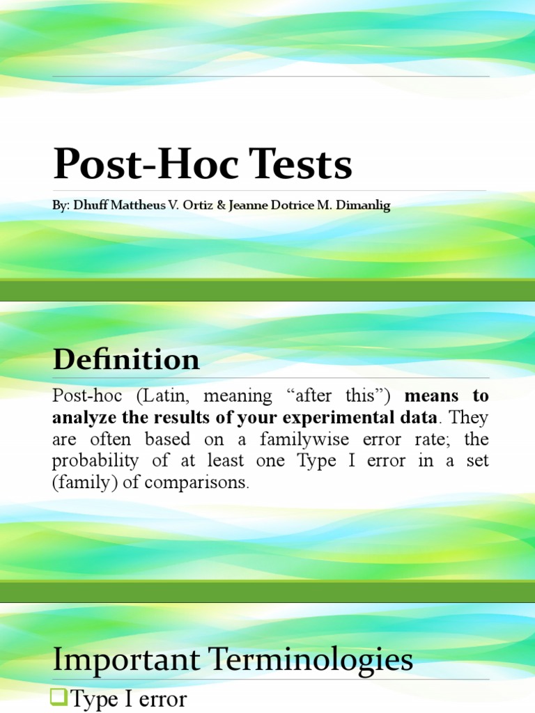 Post-Hoc Tests Final With Computation | PDF | Inductive Reasoning ...