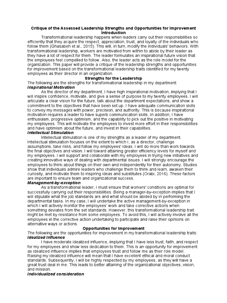 Part II - Interpretation of MLQ Results - Edited | PDF | Leadership ...