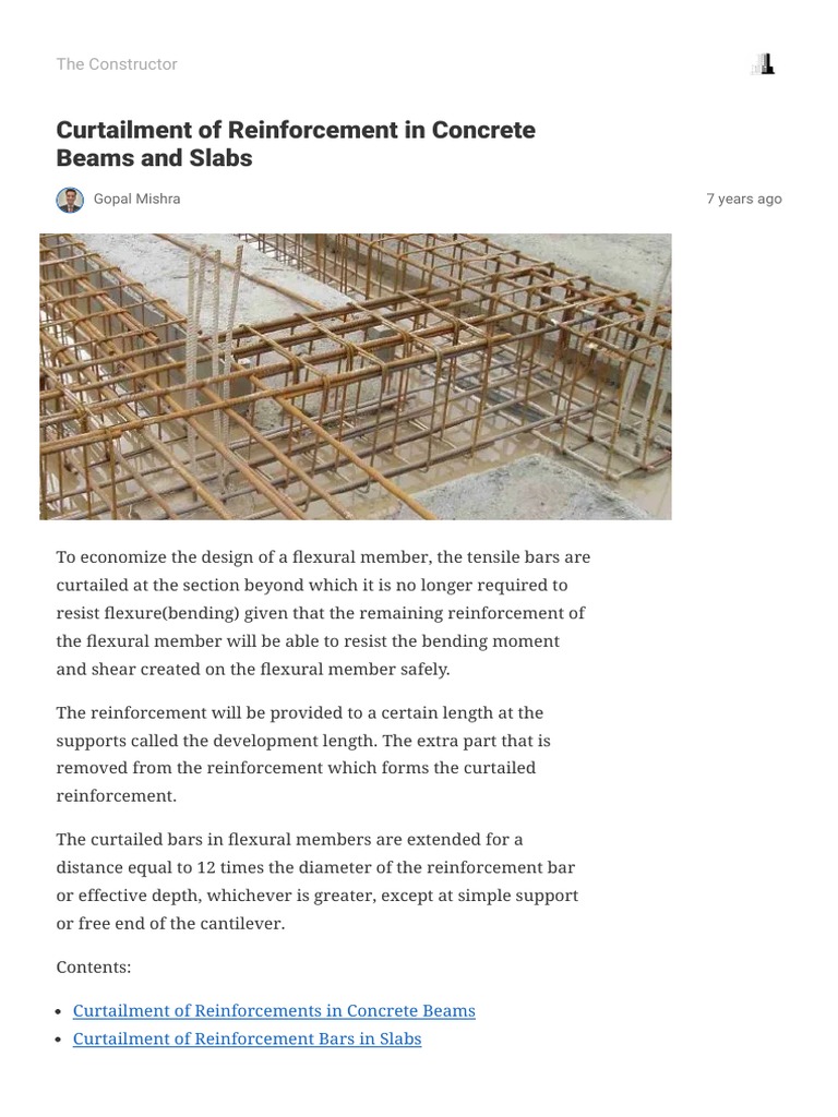 Reinforcement Curtailment in Beams & Slabs | PDF | Beam (Structure ...