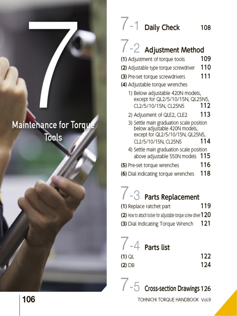 Maintenance For Torque Tools: Daily Check Adjustment Method | PDF ...