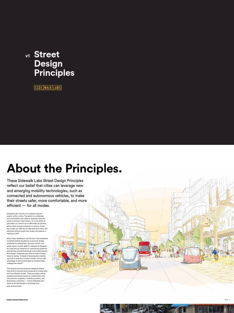 Sidewalk Labs Street Design Principles v.1 | PDF | Street | Traffic