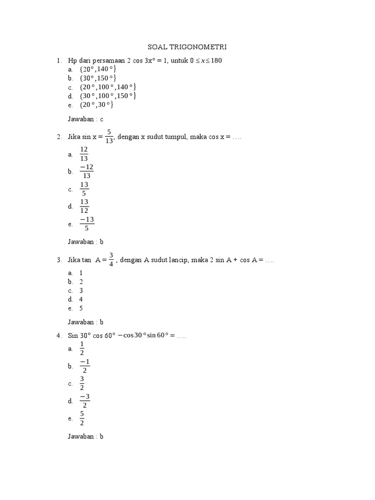 Soal Trigonometri | PDF