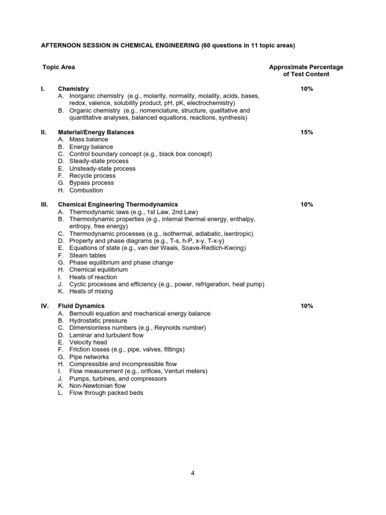 FE Exam Chemical Specs | PDF | Control Theory | Fluid Dynamics