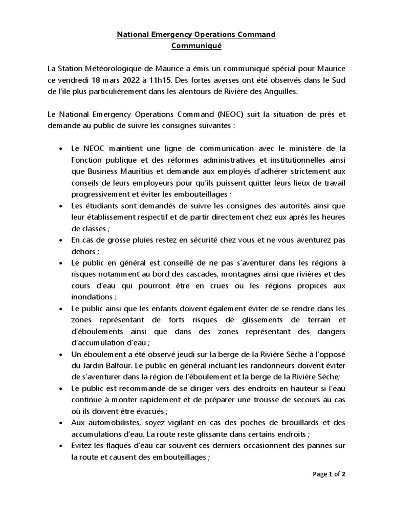 Press Neoc Communique | PDF