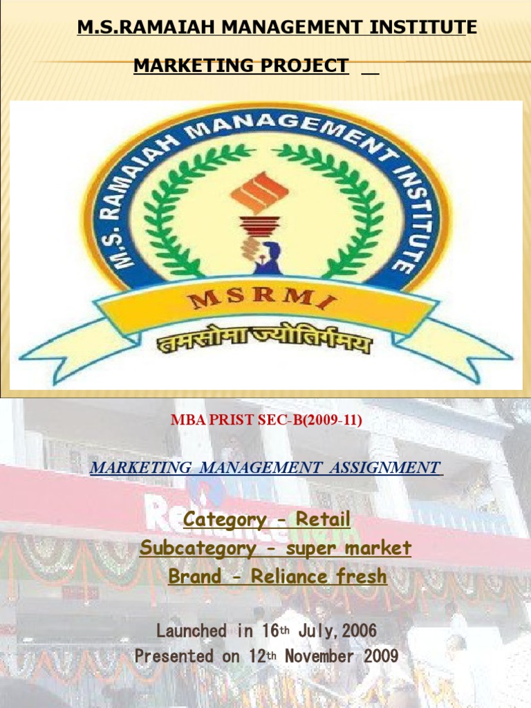 Reliance Fresh: Transforming Indian Retail | PDF | Agriculture | Retail