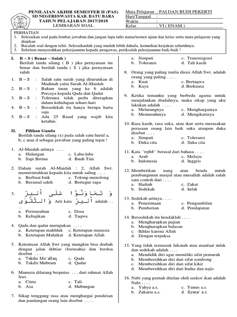 Pas Ii Kls Vi T P 21 22 Pdf