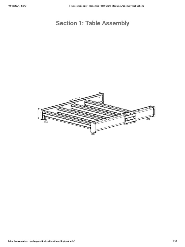 Table Assembly - Benchtop PRO CNC Machine Assembly Instructions | PDF | Screw | Tools