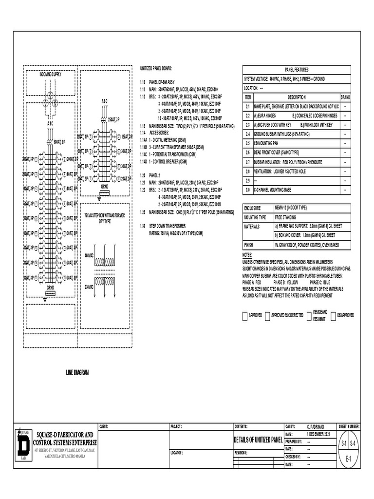 Panel Features: Square-D Fabricator and Control Systems Enterprise ...