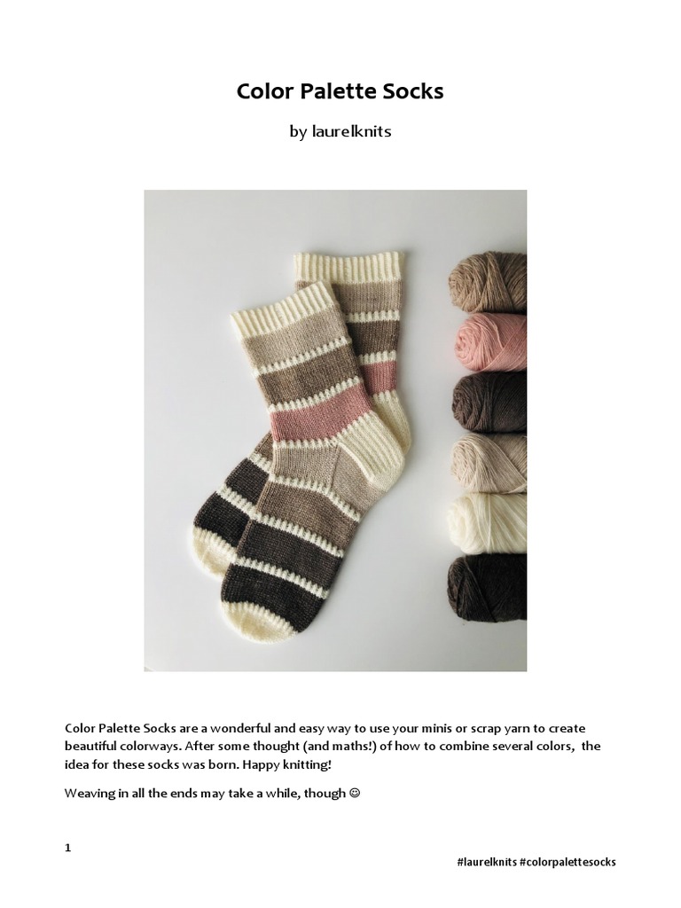 Color Palette Socks | PDF | Knitting | Gauge (Knitting)