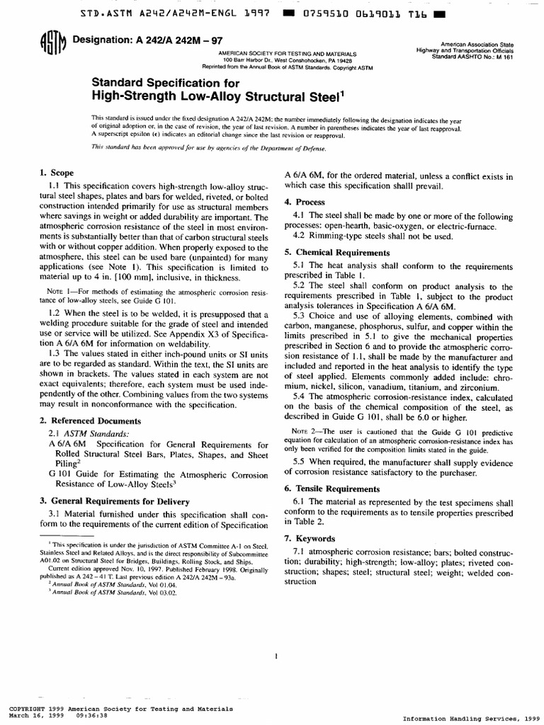 Astm A242 | PDF