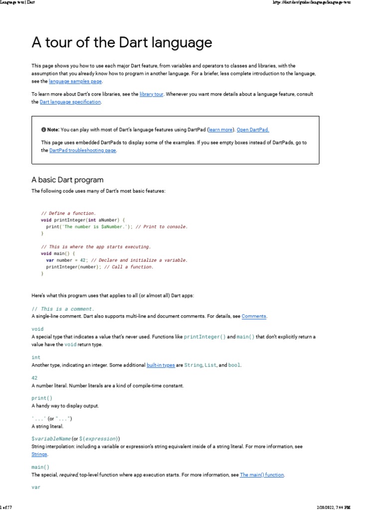 Language Tour Dart Pdf Parameter Computer Programming Variable Computer Science 3021