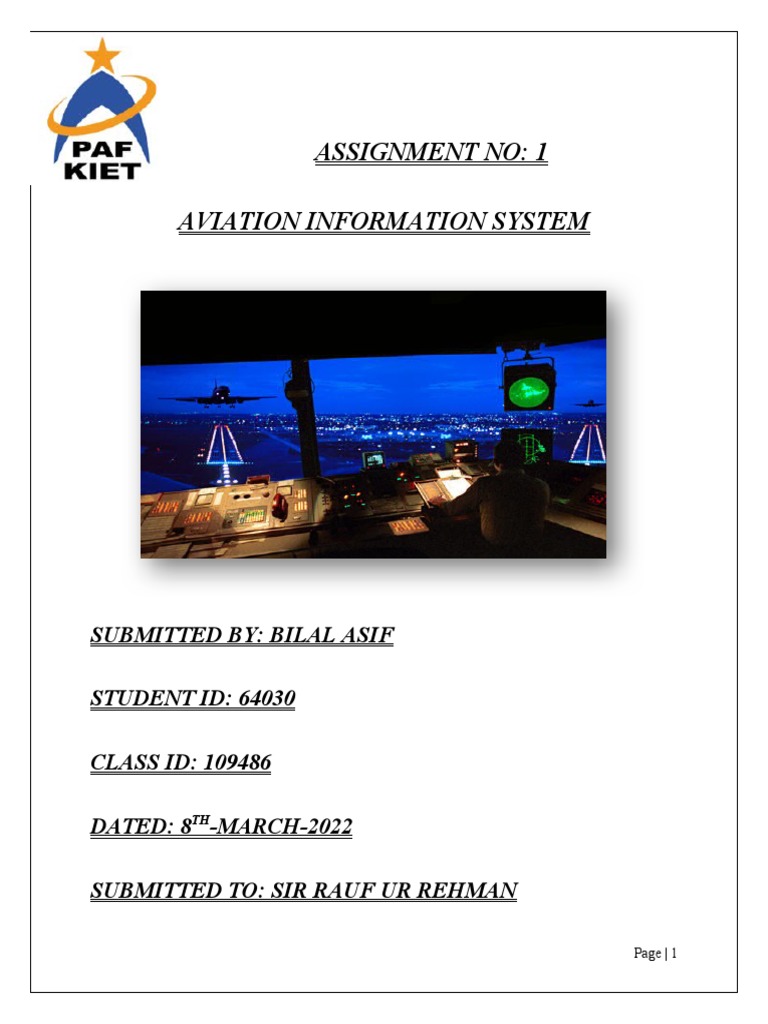 Assignment No: 1 Aviation Information System | PDF | Air Traffic ...
