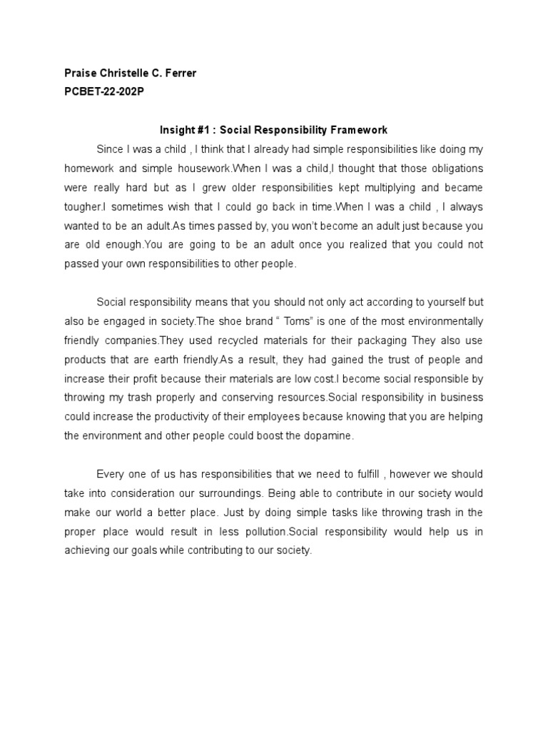 Insight About Social Responsibility | PDF | Stakeholder (Corporate ...