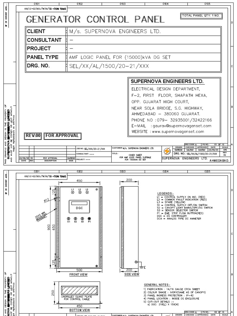 Supernova DG Control Panel Design | PDF | Mains Electricity ...