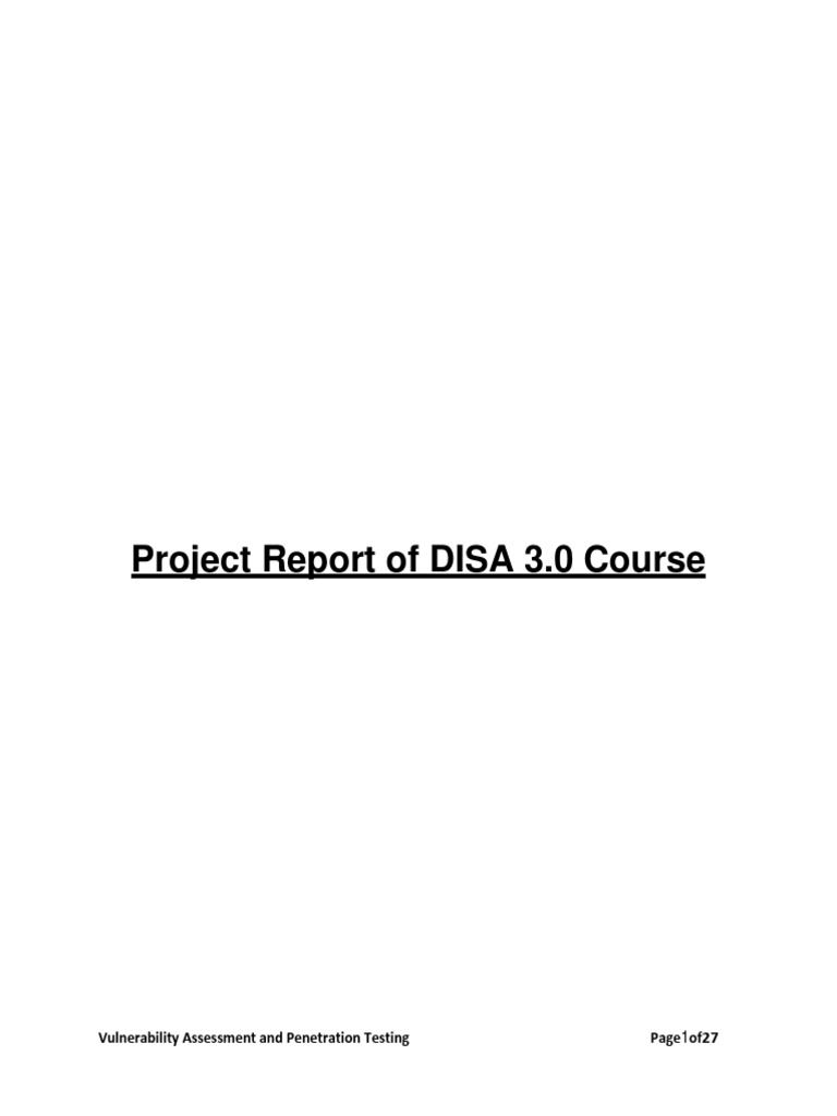 DISA 3.0 Project 12 PDF | PDF | Penetration Test | Transport Layer Security