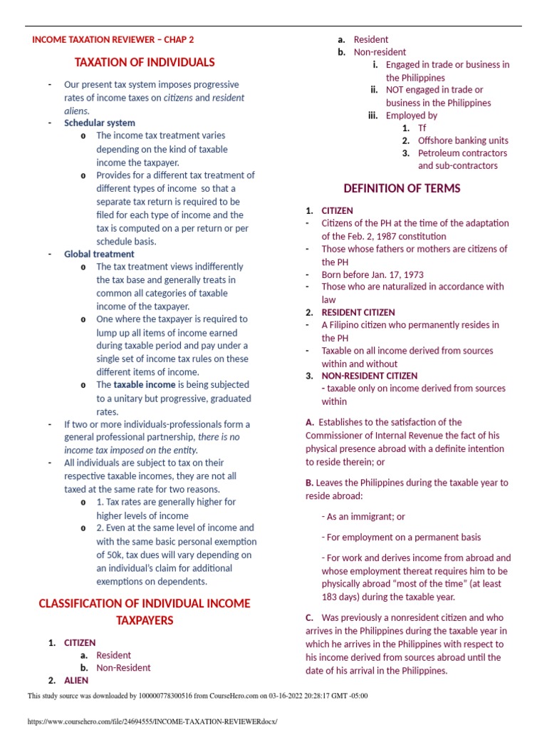 Taxation of Individuals | PDF | Taxes | Income Tax