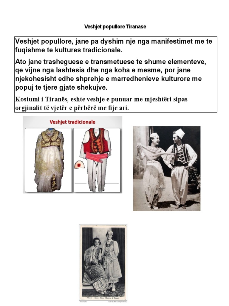 Veshjet Popullore Tiranase | PDF