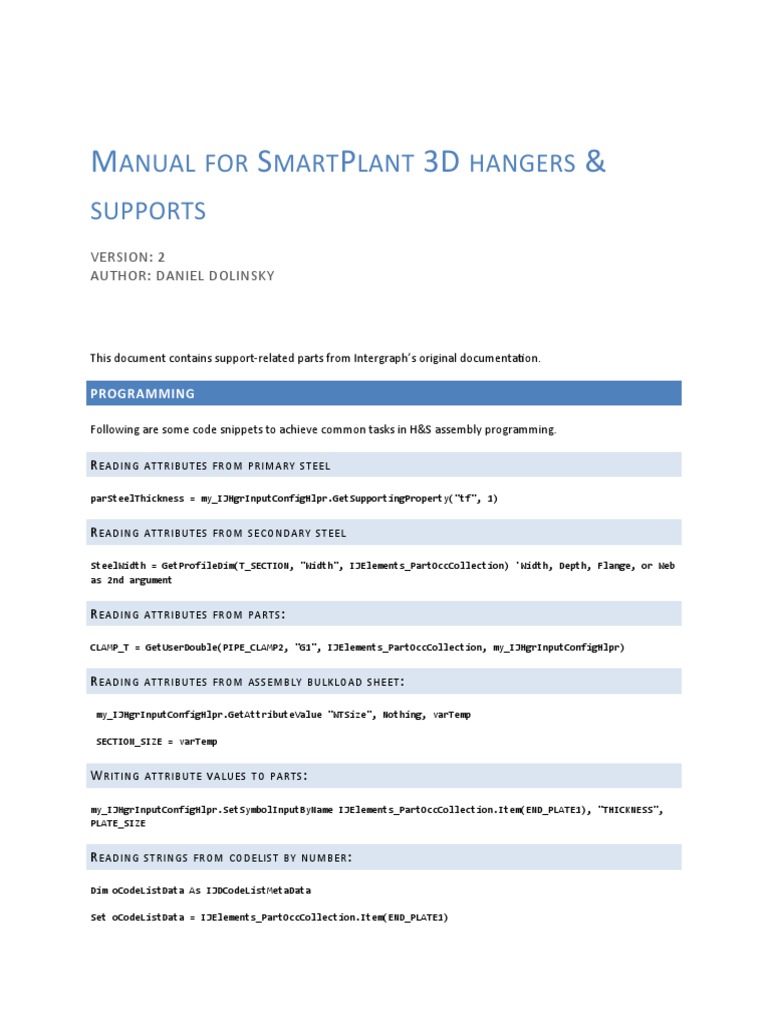 Manual For SmartPlant 3D Hangers | PDF | Pipe (Fluid Conveyance) | Microsoft Excel