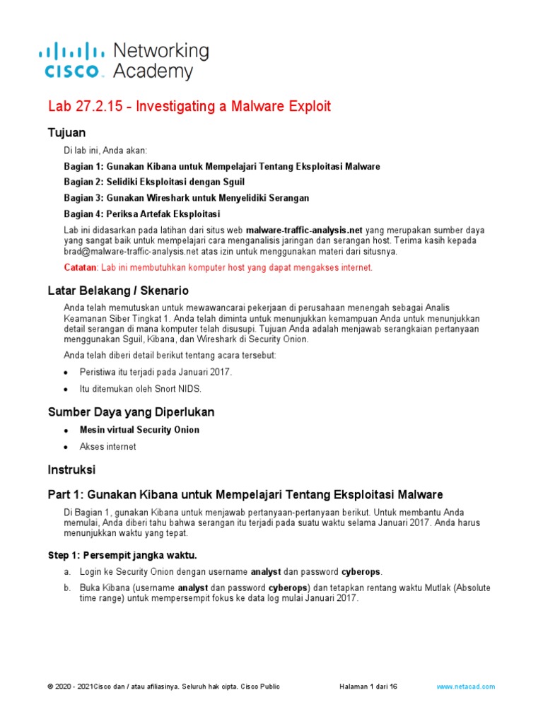 Lab Investigasi Eksploitasi Malware | PDF