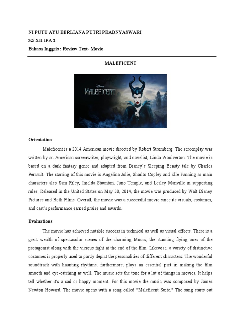 Review Text Movie The Story of Maleficent | PDF