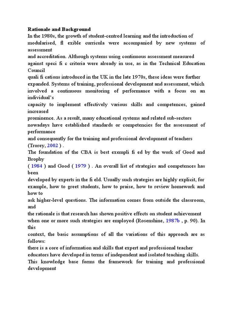 Rationale and Background | Download Free PDF | Educational Assessment ...