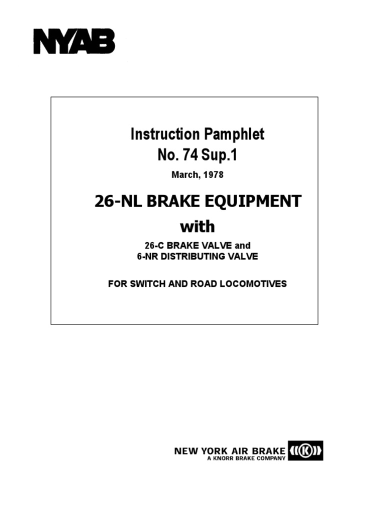 26-NL Brake Equipment Manual | PDF | Valve | Piston
