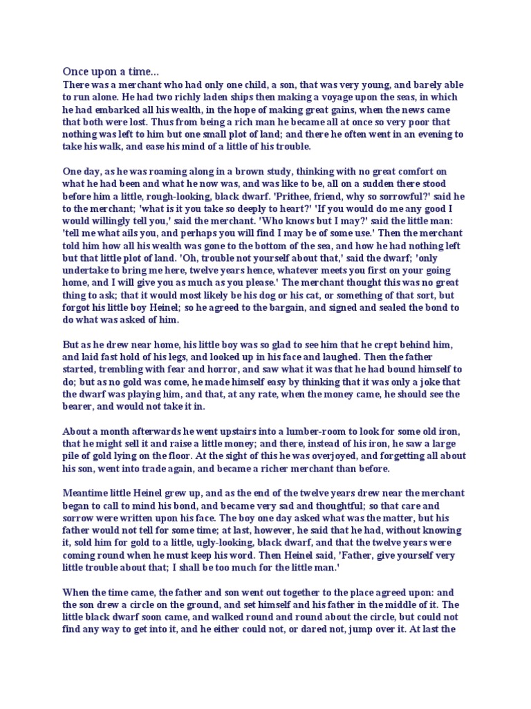 The Merchant's Pact with a Dwarf | PDF | Fairy Tales | Fairies
