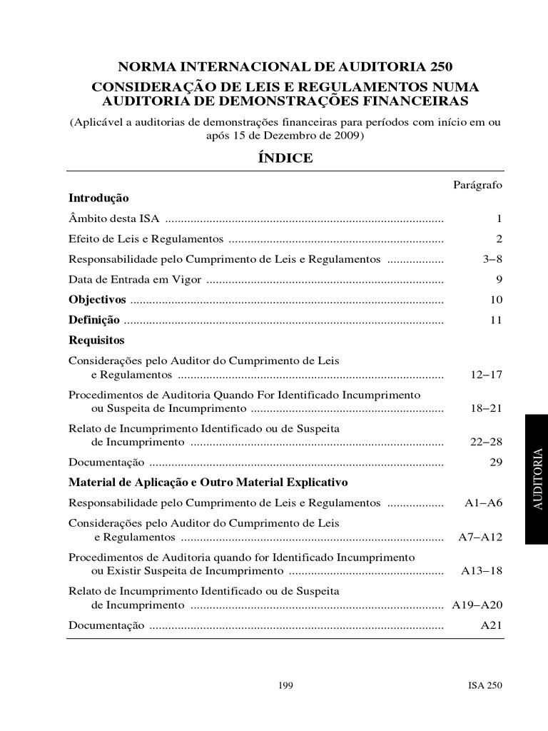 ISA 250 VERONIO A014-2012-IAASB-Handbook-ISA-250-PT | PDF | Sistema de ...