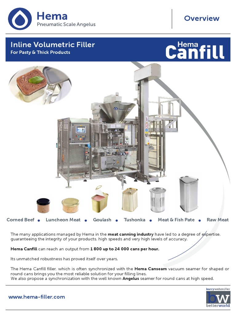 Hema Canfill Inline Volumetric Filler Meat Filler | PDF