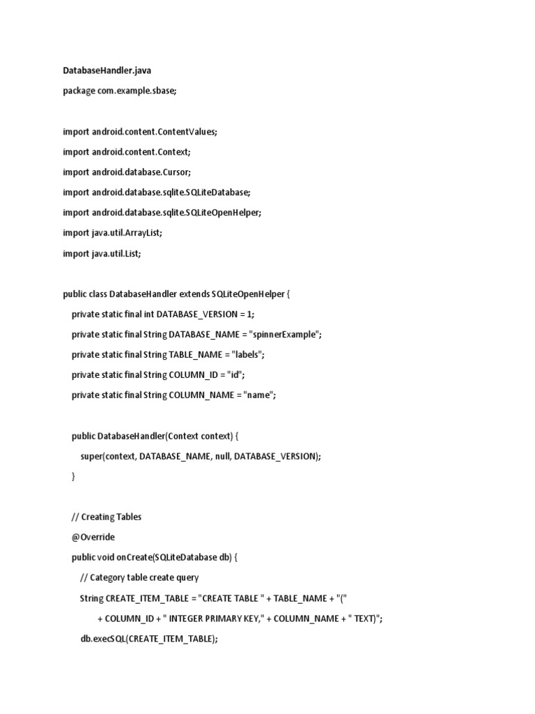 Sqlite Android Notes Pdf Table Database Android Operating System