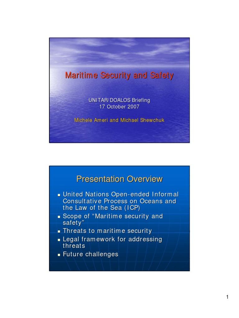 Maritime Security and Safety Overview | PDF | Sea | Territorial Waters
