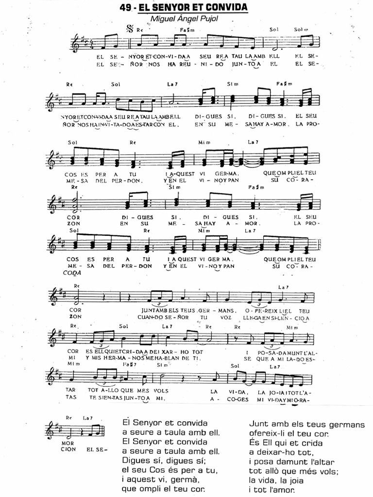 El Senyor Et Convida A Seure A Taula Amb Ell | PDF