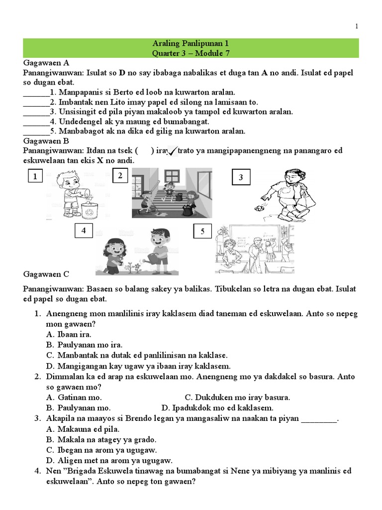 Answer Sheet Module 7 | PDF