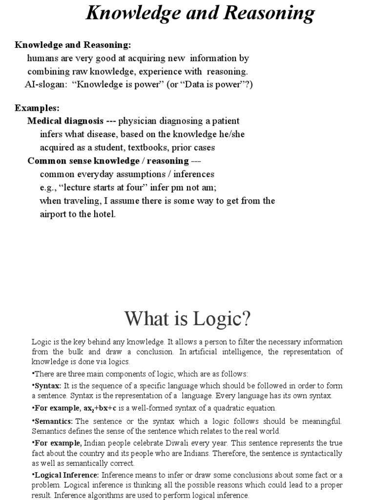 Knowledge Based Agents | Download Free PDF | Knowledge Representation And Reasoning | Inference