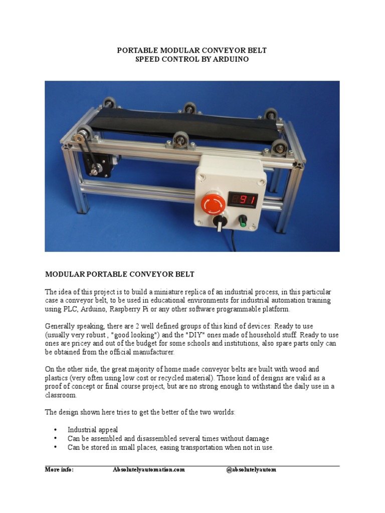 Portable Modular Conveyor Belt Speed Control by Arduino: More Info ...