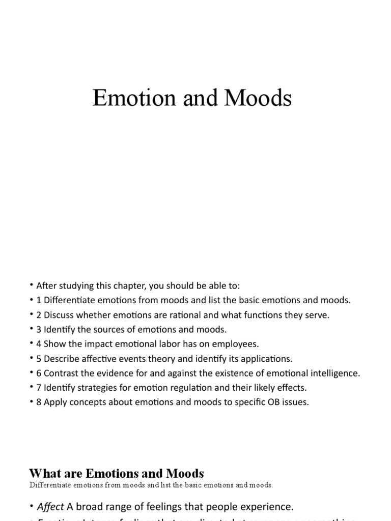 Emotion and Moods Chapter 04 | PDF | Emotions | Mental Health