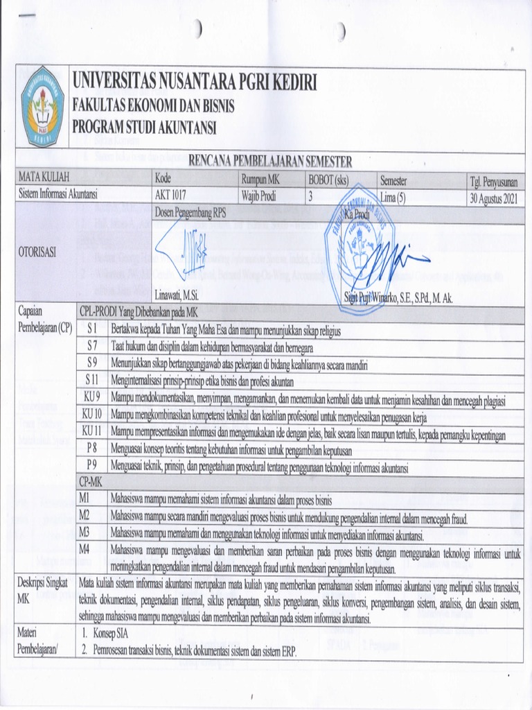 1.b.1. RPS SIA GANJIL 21-22 | PDF