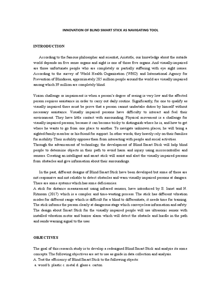 Capstone Research | PDF | Visual Impairment | Arduino
